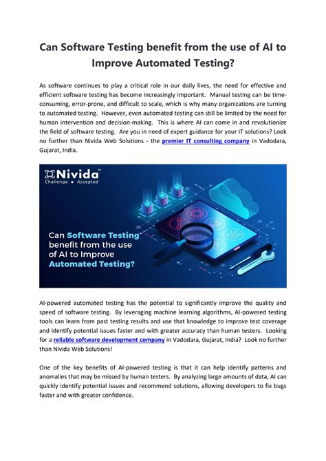 can software testing benefit from the use of ai to improve automated