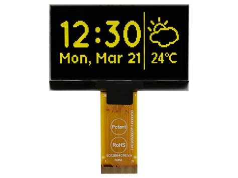 Mcot128064h1v Ym Midas Midas 2 42in Yellow Passive Matrix Oled Display 128 X 64pixels Tab I2c