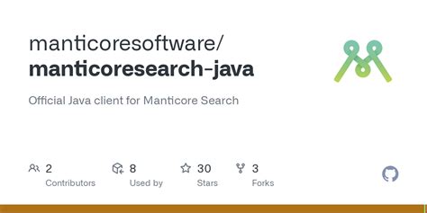 github manticoresoftware manticoresearch java official java client for manticore search