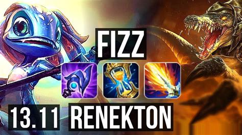 Fizz Vs Renekton Mid 10m Mastery Dominating Kr Master 1311