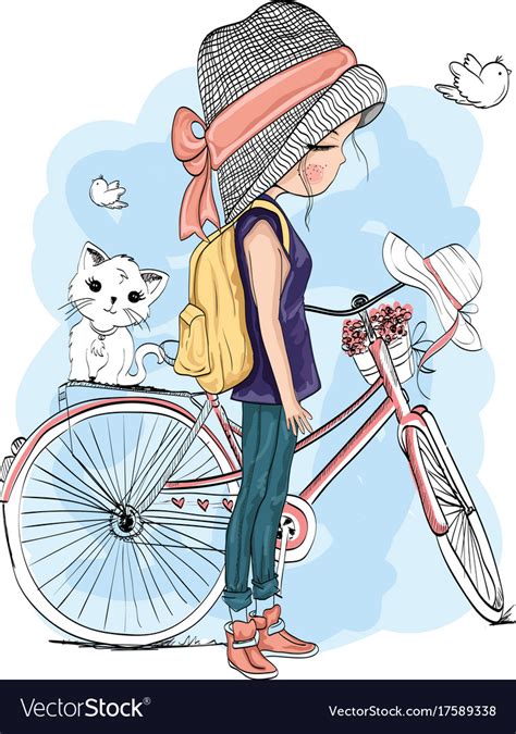Девочка на велосипеде картинка