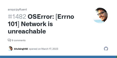 Oserror Errno 101 Network Is Unreachable · Issue 1482 · Ansyspyfluent · Github
