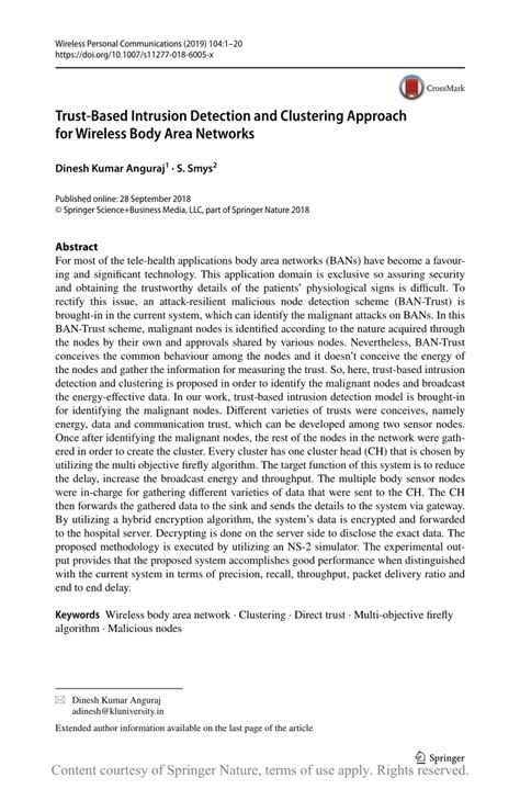 Trust Based Intrusion Detection And Clustering Approach For Wireless
