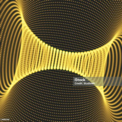 추상 터널 격자입니다 미래 기술 스타일입니다 동적 입자 배열입니다 벡터 일러스트입니다 3차원 형태에 대한 스톡 벡터 아트 및 기타 이미지 Istock