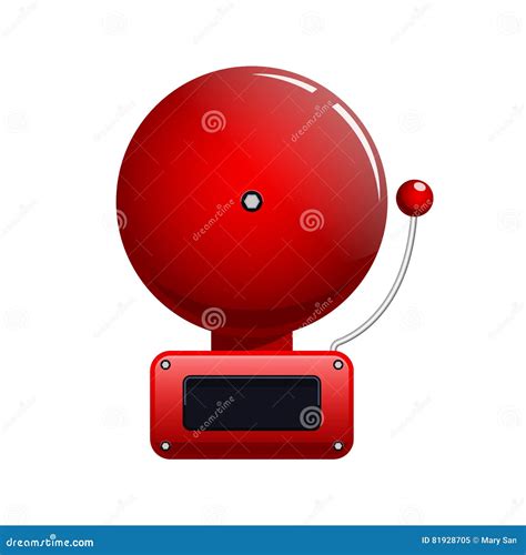 Vector Illustration Of Red Fire Alarm Bell Stock Vector Illustration