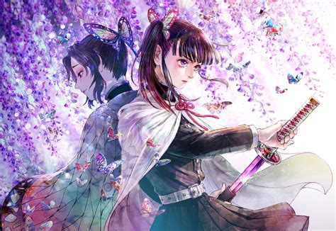 Download Demon Slayer Aoi Kanzaki And Shinobu Pfp Wallpaper