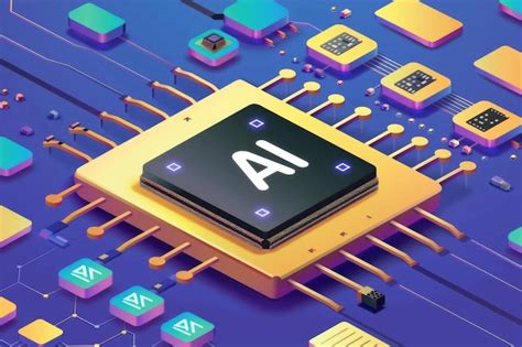 Ai Chip On A Vibrant Circuit Board Representing The Seamless Integration Of Artificial