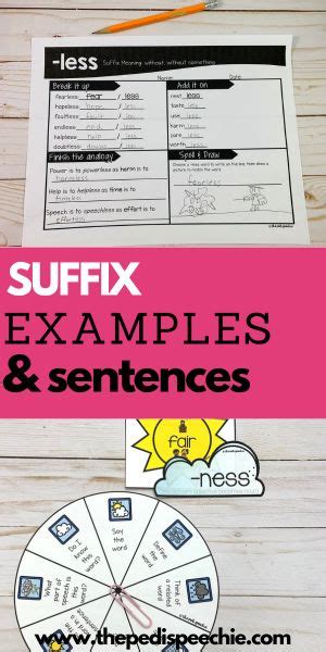 Check Out These Suffix Examples Sentence And 4 Activities The Pedi Speechie
