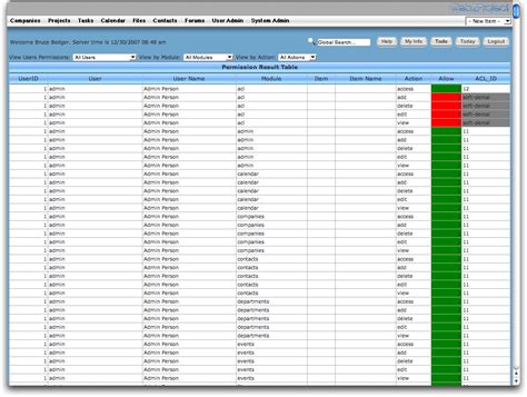 Web2project Documentation System Admin Module