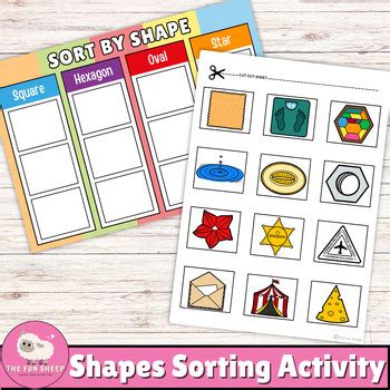 Shapes Sorting Activity 2d Shape Matching Worksheets Sort By Shape Activities