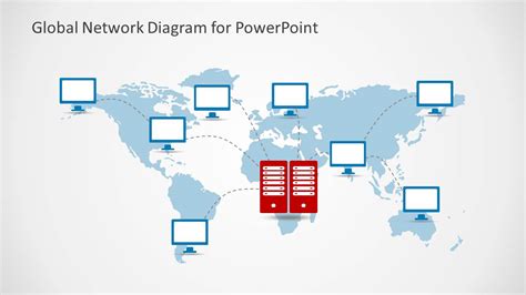 Global Network Diagram For PowerPoint SlideModel