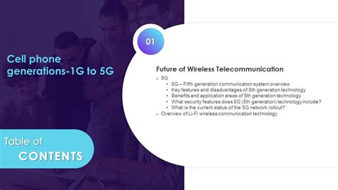 G31 Table Of Contents Cell Phone Generations 1g To 5g Ppt Powerpoint Presentation File Deck Ppt