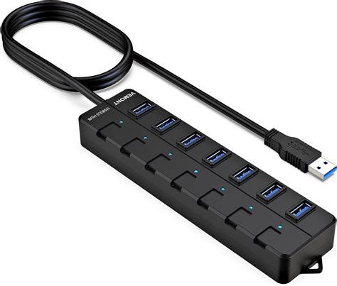 Amazon Com USB Hub 7 Port USB 3 0 Hub VEMONT USB Splitter With Individual On Off Switches And