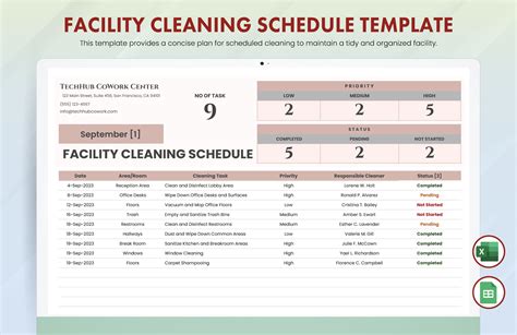 Cleaning Schedule Templates In Excel Clearing Schedule Excel Template
