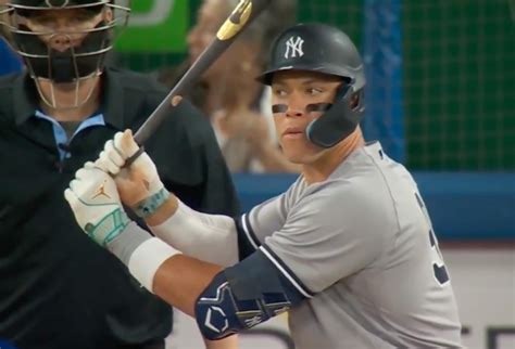 Aaron Judge Shifting Eyes Looking At Chirping Yankees