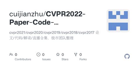 Github Cuijianzhu Cvpr Paper Code Interpretation Cvpr Cvpr Cvpr Cvpr