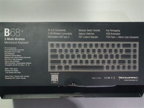 Techware B68 Wireless Mechanical Keyboard Computers Tech Parts Accessories Computer