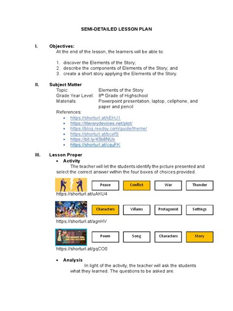 Edited Ttl 2 Semi Detailed Lesson Plan Pdf Narration Cognition