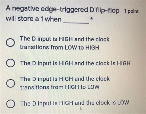 Solved A Negative Edge Triggered D ﻿flip Flop1 ﻿pointwill