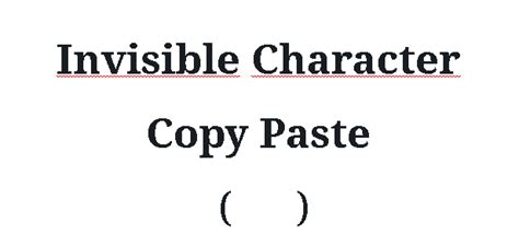 Invisible Character Copy Paste Psfont Tk