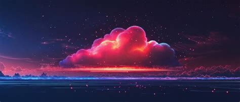 Glowing Digital Cloud Computing And Data Storage Concept Illustration Premium Ai Generated Image