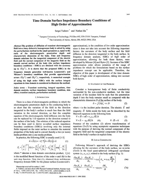 Pdf Time Domain Surface Impedance Boundary Conditions Of High Order Of Approximation
