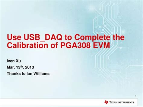 PPT Use USB DAQ To Complete The Calibration Of PGA EVM PowerPoint Presentation ID