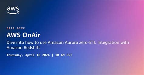 Aws On Air On Linkedin Awsonair Databases Amazonaurora Amazonredshift Zeroetl
