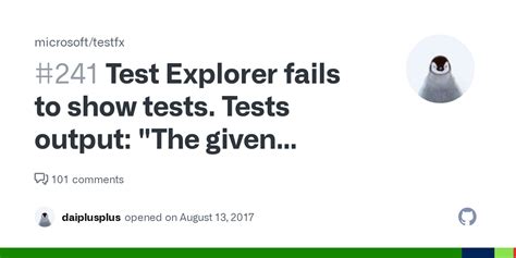 Test Explorer Fails To Show Tests Tests Output The Given Assembly Name Or Codebase Was