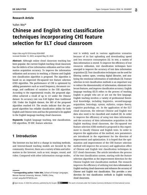 Pdf Chinese And English Text Classification Techniques Incorporating