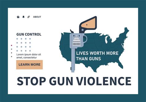 Gun Control Web Or Landing Set Second Amendment Ban Weapon