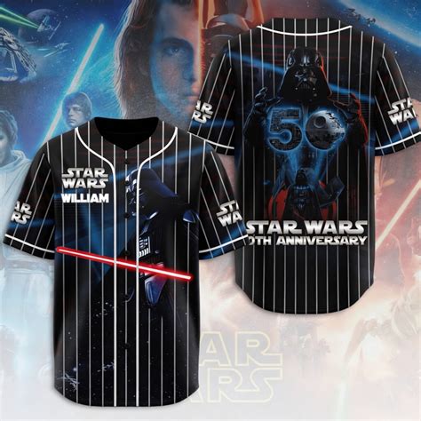 Stwa 50th Anniversary Red Laser Personalized Baseball Jersey T