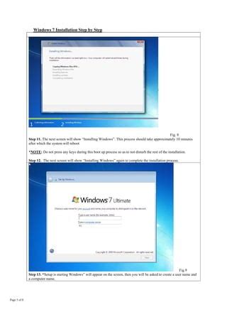 Windows 7 Installation Step By Step PDF