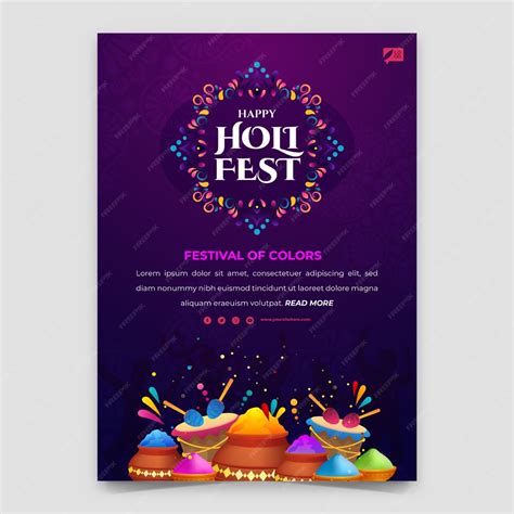 그라디언트 홀리 축제 축하 세로 포스터 템플릿 무료 벡터