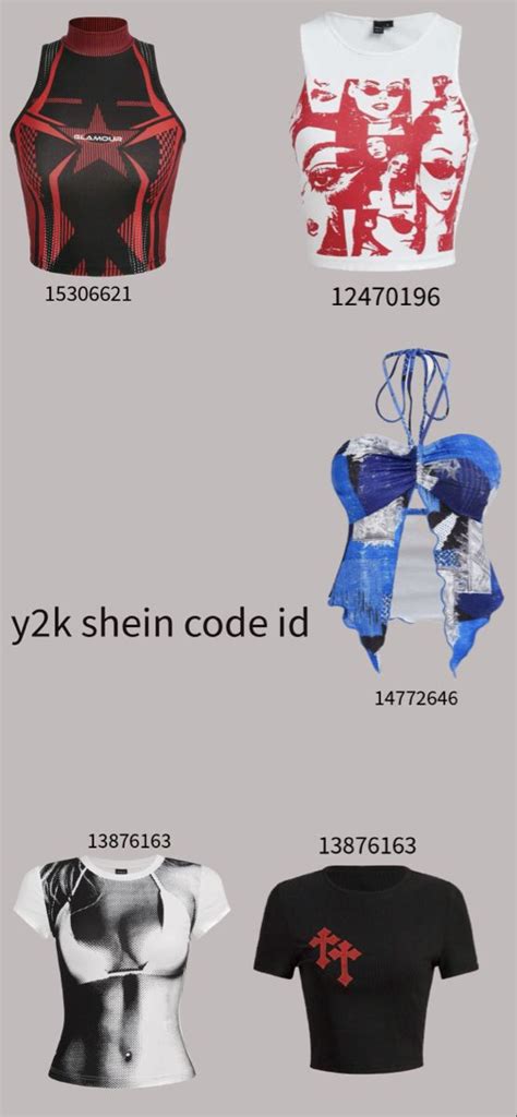 Y2k Shein Top Id Codes Shein Tops 2000s Fashion Fashion Tops