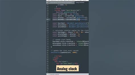 Analog Clock With The Help Of Javascript Javascript Coding Css Html Ytshorts Tech Viral
