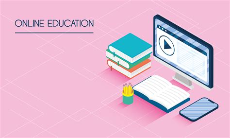 Online Education And E Learning Banner With Computer 1761181 Vector Art