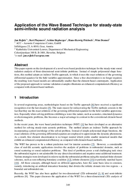 Pdf Application Of The Wave Based Technique For Steady State Semi