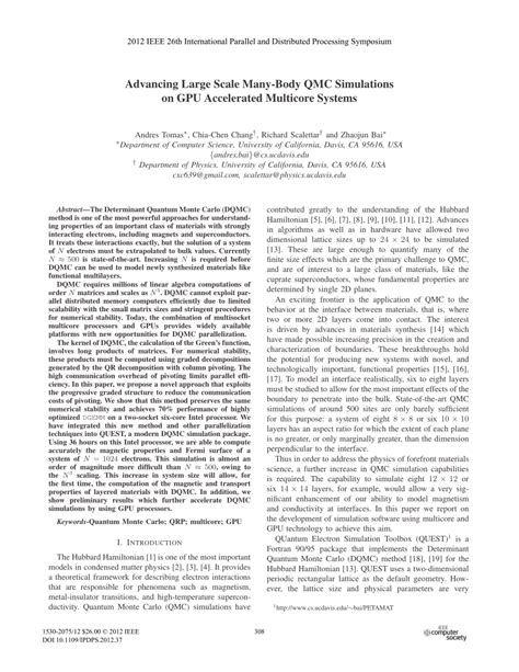 Pdf Advancing Large Scale Many Body Qmc Simulations On Gpu Accelerated Multicore Systems