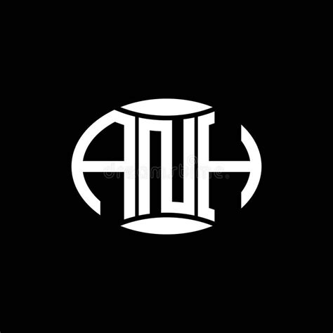 Anh Abstract Monogram Circle Logo Design On Black Background Anh