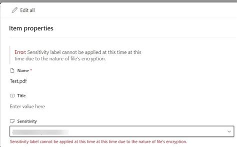 Cannot Apply Sensitivity Label To Pdf File No Encryption Present