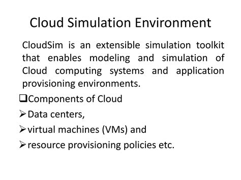 Cloudsim Introduction And Basic Programming Syntax Ppt