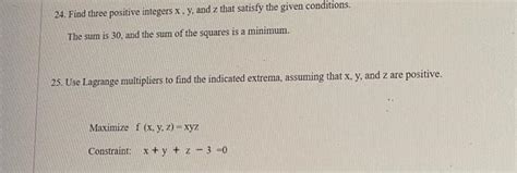 solved 24 find three positive integers x y and z that