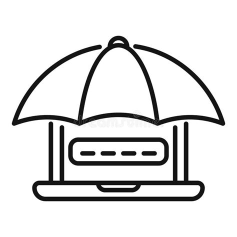 Laptop Password Protection Icon Outline Vector Personal Login Stock