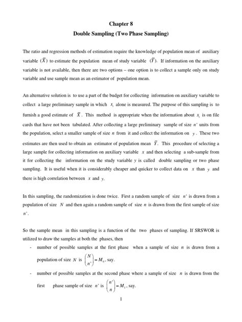 Chapter8 Double Sampling Pdf Sampling Statistics Estimator