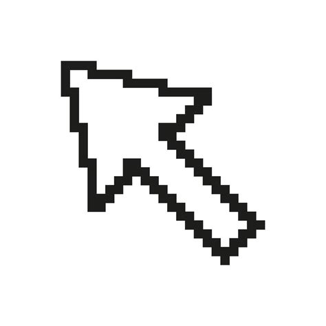 Pixelated Mouse Pointer Icon Classic Arrow Cursor In Pixel Art Design Retro Arrow Symbol For