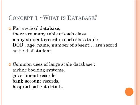 PPT Introduction To Database Concepts Table And Query PowerPoint Presentation ID