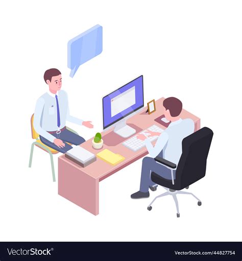 Isometric Recruitment Interview Composition Vector Image