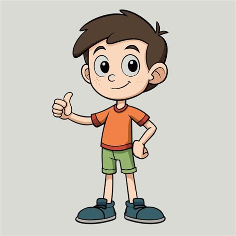Un Homme De Dessin Animé Avec Un Signe De Pouce Haut Qui Dit Pouce Haut