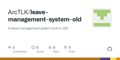 GitHub ArcTLK Leave Management System Old A Leave Management System Built In JSP